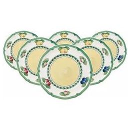 Villeroy & Boch Brotteller VILLEROY & BOCH "Brotteller French Garden Fleurence &oslash; 17,4 cm 6er Set bunt", bunt, L:17,4cm, Speiseteller