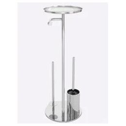 Badaccessoire-Set Heine HOME, silber (verchromt), Glas, Badaccessoires-Sets
