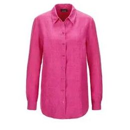 Langarmbluse GOLDNER "Bequeme Damen Businessbluse", Damen, Gr. 44, rosa (pink), Obermaterial: 100% Leinen LI., normal, Sonstiges, Blusen, Ohne