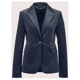 Madeleine Mode Jerseyblazer MADELEINE "Cordblazer Klassischer Cordblazer mit Reverskragen", Damen, Gr. 40, blau (marine), Obermaterial: 98% Baumwolle CO. 2% Elasthan EL., Blazer