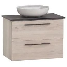 Waschtisch Schildmeyer "Maxim, Sandeiche + Marmor", sandeiche, sandeiche, B:66cm H:65,4cm T:45cm &Oslash;:42,5cm, FSC-zertifizierter Holzwerkstoff, Waschtische, Waschtisch, Made in Germany