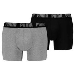 Boxershorts Puma "Boxershort 2er Pack", Damen, Gr. L, schwarz (schwarz, grau), Obermaterial: 95% Baumwolle CO. 5% Elasthan EL., Unterhosen