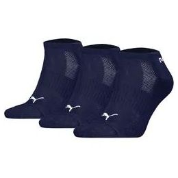 Sneakersocken Puma "Socken Cushioned Sneaker 3P 3er Pack", Damen, Gr. 35-38, blau, Obermaterial: 83% Baumwolle CO. 16% Polyamid PA. 1% Elasthan EL., Socken Sneakersocken
