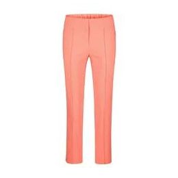 Schlupfhose GOLDNER "Kurzgr&ouml;&szlig;e Orange Hose LOUISA mit Biesen", Damen, Gr. 22, K-Gr, orange (pfirsich), Obermaterial: 66% Viskose CV. 31% Polyamid PA. 3% Elasthan EL., Hosen Schlupfhose, Mit kleinem Schlitz am Hosensaum