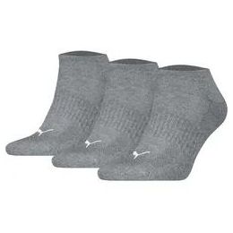 Sneakersocken Puma "Socken Cushioned Sneaker 3P 3er Pack", Damen, Gr. 43-46, grau, Obermaterial: 83% Baumwolle CO. 16% Polyamid PA. 1% Elasthan EL., Socken Sneakersocken
