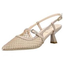 Slingpumps Nero Giardini "Nero Giardini Pumps Leder/Textil", Damen, Gr. 39, beige, rosa, Leder, Textil, Schuhe Slingpumps