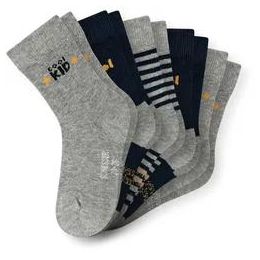 Kurzsocken Schiesser "Socken Legwear Kids 5er Pack", M&auml;dchen, Gr. 31-34, grau, Obermaterial: 75% Baumwolle CO. 24% Polyamid PA. 1% Elasthan EL., Socken
