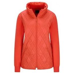 Kurzjacke GOLDNER "L&auml;ssige Jacke mit Strick und Stepp", Damen, Gr. 54, orange, Obermaterial: 100% Polyamid PA., Modisch, normal, Jacken Kurzjacke, Steppjacke mit Strick&auml;rmeln