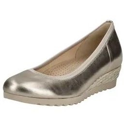 Keilpumps Gabor COMFORT "Gabor Comfort Pumps Glattleder", Damen, Gr. 40, silber, Glattleder, Schuhe