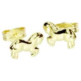 Paar Ohrstecker OSTSEE-SCHMUCK "- Pferd - Gold 333/000 -" Gr. 9, gold (gold 333, goldfarben, gelb), Ohrringe, Damen, Gelbgold 333