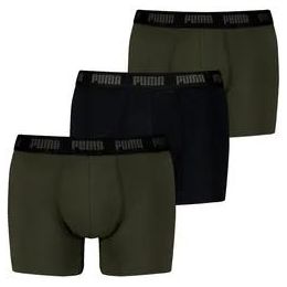 Boxershorts Puma "Boxershort Everyday Boxers 3P 3er Pack", Herren, Gr. XL, schwarz (schwarz, gr&uuml;n), Obermaterial: 95% Baumwolle CO. 5% Elasthan EL., Unterhosen