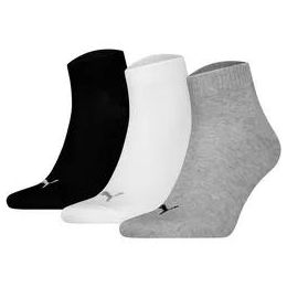 Kurzsocken Puma "Socken Quarter Plain 3P 3er Pack", Herren, Gr. 39-42, bunt (grau, schwarz, wei&szlig;), Obermaterial: 68% Baumwolle CO. 18% Polyamid PA. 12% Polyester PES. 2% Elasthan EL., Socken
