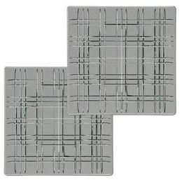 Servierplatte Nachtmann "Platten Square 21 x 21 cm 2er Set grau", grau, Glas, Servierplatten, Servierplatte
