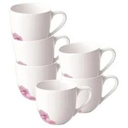 Villeroy & Boch Espressotasse VILLEROY & BOCH "Espressotassen Rose Garden 70 ml 6er Set bunt", bunt, Porzellan, Trinkgef&auml;&szlig;e, Espressotasse