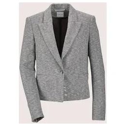Madeleine Mode Jerseyblazer MADELEINE "Blazer Jersey-Blazer", Damen, Gr. 42, grau (grau, wollwei&szlig;), Obermaterial: 86% Baumwolle CO. 11% Polyamid PA. 3% Elasthan EL., Modern, normal, Blazer