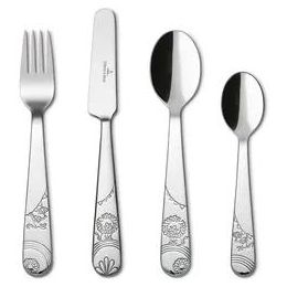 Villeroy & Boch Kinderbesteck VILLEROY & BOCH "Kinderbesteck Roar like a Lion 4er Set silber", silber, 4 tlg., Essbesteck-Sets