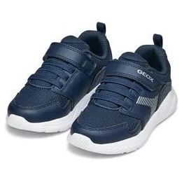 Sneaker Geox "J SPRINTYE BOY", M&auml;dchen, Gr. 32, blau (navy), Synthetik, Textil, Schuhe Sneaker, Freizeitschuh, Klettschuh mit elastischen Schn&uuml;rsenkeln