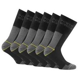 Kurzsocken Rohner Socks "Socken Power Worker Wilmax 3er Pack 6er Pack", Herren, Gr. 35-38, schwarz (schwarz, grau), Obermaterial: 64% Baumwolle CO. 27% Polyester PES. 9% Polyamid PA., Socken