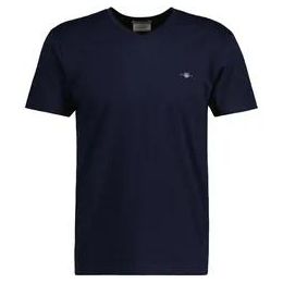 T-Shirt Gant "T-Shirt SLIM SHIELD V-NECK T-SHIRT 1er Pack", Damen, Gr. 3XL, blau (dunkelblau), Obermaterial: 100% Baumwolle CO., Shirts T-Shirt
