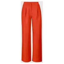 Madeleine Mode Bundfaltenhose MADELEINE "Hose Weite Leinenhose mit Bundfalten", Damen, Gr. 21, N + K Gr, orange (blutorange), Obermaterial: 100% Leinen LI., Modern, normal, Hosen