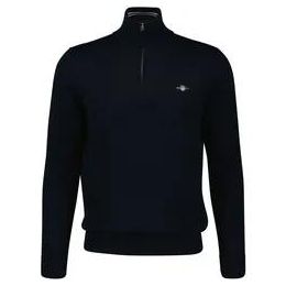 Sweater Gant "Strickpullover CLASSIC COTTON HALF ZIP", Herren, Gr. XXL, blau, Obermaterial: 100% Baumwolle CO., Sweatshirts Sweater