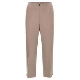 7/8-Hose GOLDNER "Kurzgr&ouml;&szlig;e 3/4-Professlan-Schlupfhose Martha", Damen, Gr. 22, K-Gr, beige (sand), Obermaterial: 70% Polyester PES. 25% Viskose CV. 5% Eiderdaune Eider., normal, Hosen 7/8-Hose, mit Zierg&uuml;rtel und-schlie&szlig;e