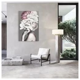 Acrylglasbild queence "Frau mit Pfingstrosen im Haar", farbe rahmen: ohne rahmen, bild ist freischwebend, B:60cm H:90cm T:0,4cm, Acrylglas, Bilder, Acrylglasbild, Kunstdruck in Galeriequalit&auml;t inkl. r&uuml;ckseitigem Aufh&auml;ngesystem