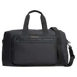 Weekender Tommy Hilfiger "TH REPREVE DUFFLE", Gr. B/H/T: 53cm x 28cm x 22cm, schwarz, Kunstfaser, Textil, Taschen Weekender, Unisex Reisetasche, Gesch&auml;ftstasche mit breitem Logo-Textilband