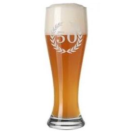 Bierglas LUXENTU "Weizenbierglas mit Gravur 50. Jubil&auml;um 0,5 l transparent", bunt (transparent), 1 tlg., Glas, Trinkgef&auml;&szlig;e