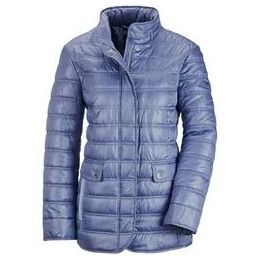 Steppjacke GOLDNER "Leichte Steppjacke mit vielen Details", Damen, Gr. 46, blau (himmelblau), Obermaterial: 100% Polyester PES., Sonstiges, Jacken Steppjacke, mit Ripsb&auml;ndern an den Taschen