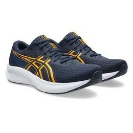 Laufschuh asics "PATRIOT 14", Damen, Gr. 44, midnight, yamabuki, Synthetik, Schuhe Laufschuh, atmungsaktives Mesh-Obermaterial, Energiegeladene Mittelsohle