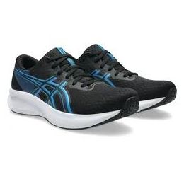 Laufschuh asics "PATRIOT 14", Damen, Gr. 44, schwarz, aegean blau, Synthetik, Schuhe Laufschuh, atmungsaktives Mesh-Obermaterial, Energiegeladene Mittelsohle