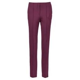 Schlupfhose GOLDNER "Moderne Hose LOUISA mit streckenden Biesen", Damen, Gr. 50, N-Gr, lila (aubergine), Obermaterial: 67% Viskose CV. 27% Polyamid PA. 6% Elasthan EL., normal, Hosen Schlupfhose, Ohne