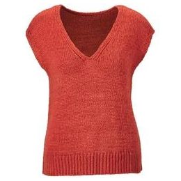 Rundhalspullover GOLDNER "Pullunder", Damen, Gr. 44, rot, Obermaterial: 100% Polyacryl PAN., V-Ausschnitt, keine/nicht relevant, Pullover Rundhalspullover, fully fashioned gestrickter Ausschnitt
