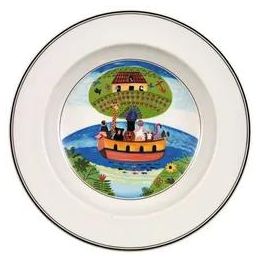 Villeroy & Boch Suppenteller VILLEROY & BOCH "Suppenteller Arche Noah Design Naif &oslash; 21 cm bunt", bunt, Speiseteller