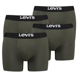 Levi's Boxershorts LEVI'S "Boxershort 4er Pack", Herren, Gr. S, gr&uuml;n (khaki), Obermaterial: 95% Baumwolle CO. 5% Elasthan EL., Unterhosen
