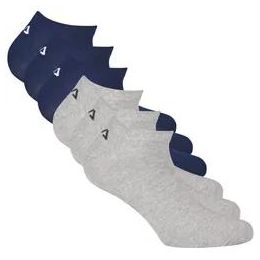 Sneakersocken Fila "Socken 6er Pack", Damen, Gr. 43-46, blau (blau, grau), Obermaterial: 75% Baumwolle CO. 23% Polyester PES. 2% Elasthan EL., Socken Sneakersocken
