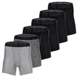 Boxershorts Under Armour "Boxershort UA PERFORMANCE TECH - SOLID 6 IN 6PK 6er Pack", Herren, Gr. 5XL, bunt (schwarz, schwarz, grau), Obermaterial: 90% Polyester Pol. recyc.. 10% Elasthan EL., Unterhosen