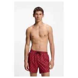 Badeshorts HUGO UNDERWEAR "AARON", Herren, Gr. XXL (56), N-Gr, open pink 694, Web, Obermaterial: 100% Polyester. Futter: 100% Polyester, Badehosen Badeshorts, mit Schachbrett-Logos, elastischer Bund