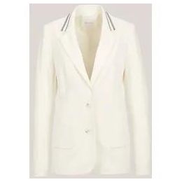Madeleine Mode Jerseyblazer MADELEINE "Blazer Langer Jersey-Blazer mit Futter", Damen, Gr. 34, wei&szlig; (wollwei&szlig;, silbergrau), Obermaterial: 67% Viskose CV. 27% Polyamid PA. 6% Elasthan EL., Modern, normal, Blazer