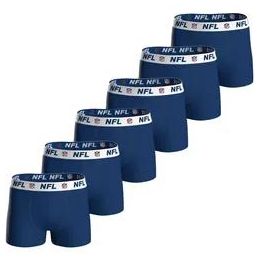 Boxershorts NFL "Boxershort NFL SHIELD 6pk Boxers 6er Pack", Damen, Gr. M, blau (dunkelblau), Obermaterial: 95% Baumwolle CO. 5% Elasthan EL., Unterhosen