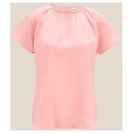 Madeleine Mode Shirtbluse MADELEINE "Blusenshirt Blusenshirt mit Glanz-Akzent", Damen, Gr. 40, rosa (puderros&eacute;), Obermaterial: 100% Polyester PES., Modern, normal, Blusen