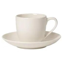 Villeroy & Boch Tasse VILLEROY & BOCH "Espressotasse mit Untertasse For Me 70 ml wei&szlig;", wei&szlig;, 1 tlg., Porzellan, Trinkgef&auml;&szlig;e, Tasse
