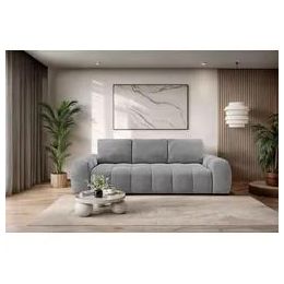 3-Sitzer OTTO HOME "AZITA optionale Schlafsofa mit Bettkasten, Breite 253cm", anthrazit, B:253cm H:87,5cm T:113cm, 100% Polyester, Sofas, Sofa mit Wellenunterfederung, Bubble-Optik, Verl&auml;ssliche Qualit&auml;t