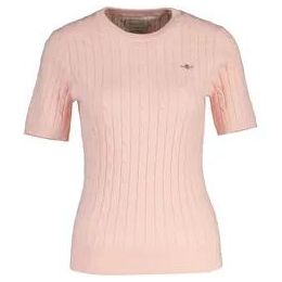 T-Shirt Gant "T-Shirt STRETCH COTTON CABLE C-NECK 1er Pack", Damen, Gr. M, pink (rosa), Obermaterial: 88% Baumwolle CO. 10% Polyamid PA. 2% Elasthan EL., Shirts T-Shirt