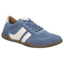 Sneaker Josef Seibel "Cassandra 11", Herren, Gr. 38, blau kombiniert, Veloursleder, kontrastfarbene Details, Schuhe Sneaker, Halbschuh, Komfortschuh, Schn&uuml;rschuh mit Lederinnensohle, G-Weite