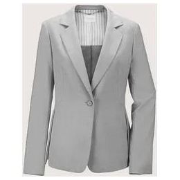 Madeleine Mode Jackenblazer MADELEINE "Blazer Einreihiger Blazer", Damen, Gr. 42, grau (steingrau, melange), Obermaterial: 64% Wolle WO. 32% Polyester PES. 4% Elasthan EL., Modern, normal, Blazer