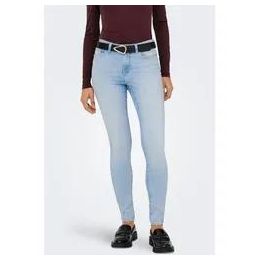 Skinny-fit-Jeans Only "ONLWAUW MID SKINNY DNM TAI640", Damen, Gr. XS, L&auml;nge 32, light blau denim, Denim/Jeans, Obermaterial: 83% Baumwolle, 15% Polyester, 2% Elasthan, unifarben, Jeans