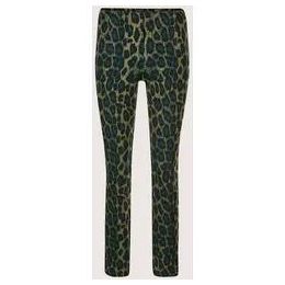 Madeleine Mode Leggings MADELEINE "Leggings Gerade Jersey-Leggings mit Animal-Print", Damen, Gr. 21, N + K Gr, blau (petrol, schwarz), Obermaterial: 69% Polyester PES. 27% Viskose CV. 2% Elasthan EL. 2% Polyacryl PAN., Modern, gerade, Hosen Leggings