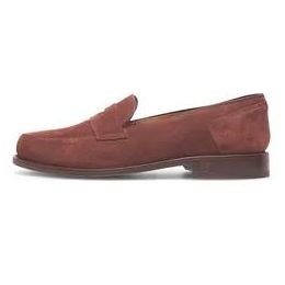 Loafer Henry Stevens "Haywood PL Businessschuh", Herren, Gr. 44,5, braun (rotbraun), Kalbsvelours, Schuhe Loafer, Herren Halbschuhe Leder handgefertigt, Anzugschuhe Slipper